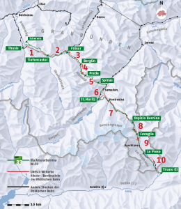 Mapas de los Trenes de Albula y Bernina - Guía Blog Italia